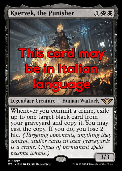 MTG KAERVEK, THE PUNISHER FOIL EXC - KAERVEK, IL PUNITORE 92 - OTJ ...