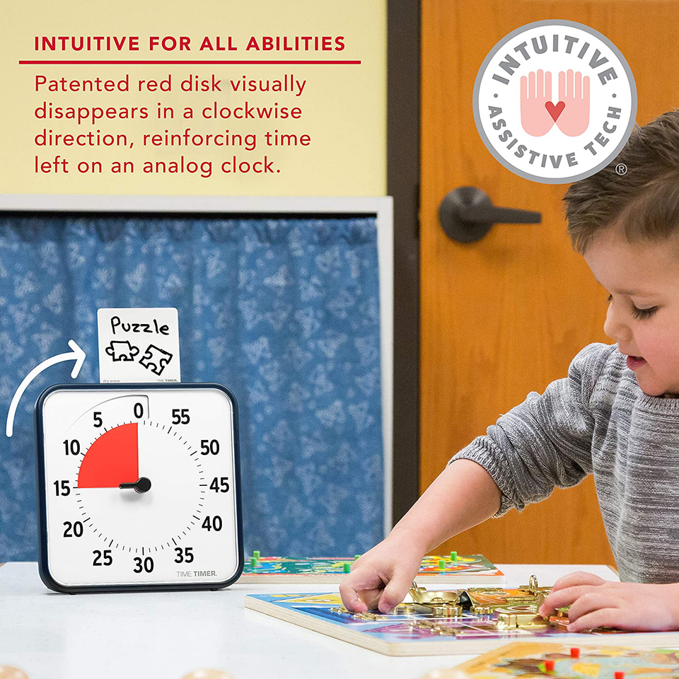 TIME TIMER 8 Inch Visual Timer - 60 Minute Kids Desk Countdown Clock ...