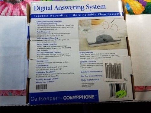 CONAIRPHONE Digital Answering System Callkeeper Tapeless Recording ...