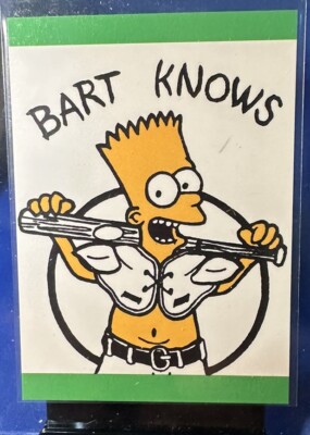 BART SIMPSON " BART KNOWS " 1990 BRODER TRADING CARD Simpsons | eBay