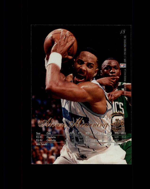 Alonzo Mourning Signed 1994-95 Flair #18 Hornets IPA In Person ...