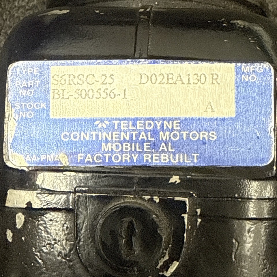 Bendix Aircraft Magneto S6RSC-25 Factory Rebuilt 446 SMOH | eBay