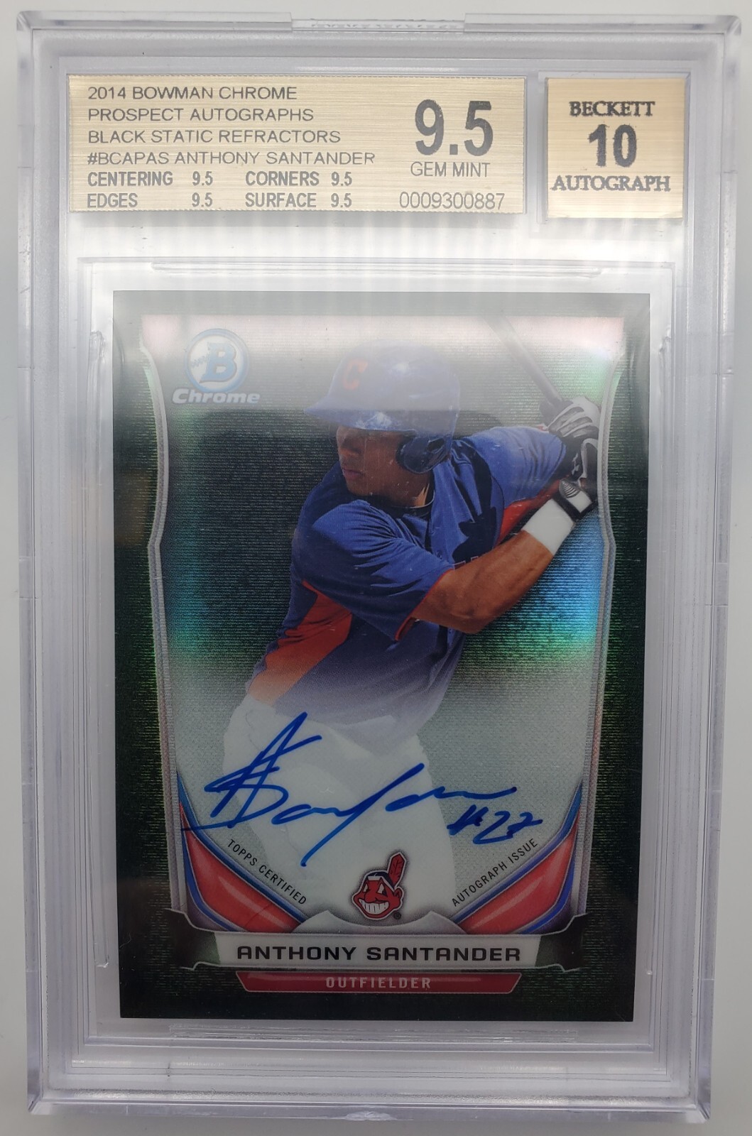 2014 Bowman Chrome B Static Anthony Santander Autograph RC 07/15 BGS 9. ...