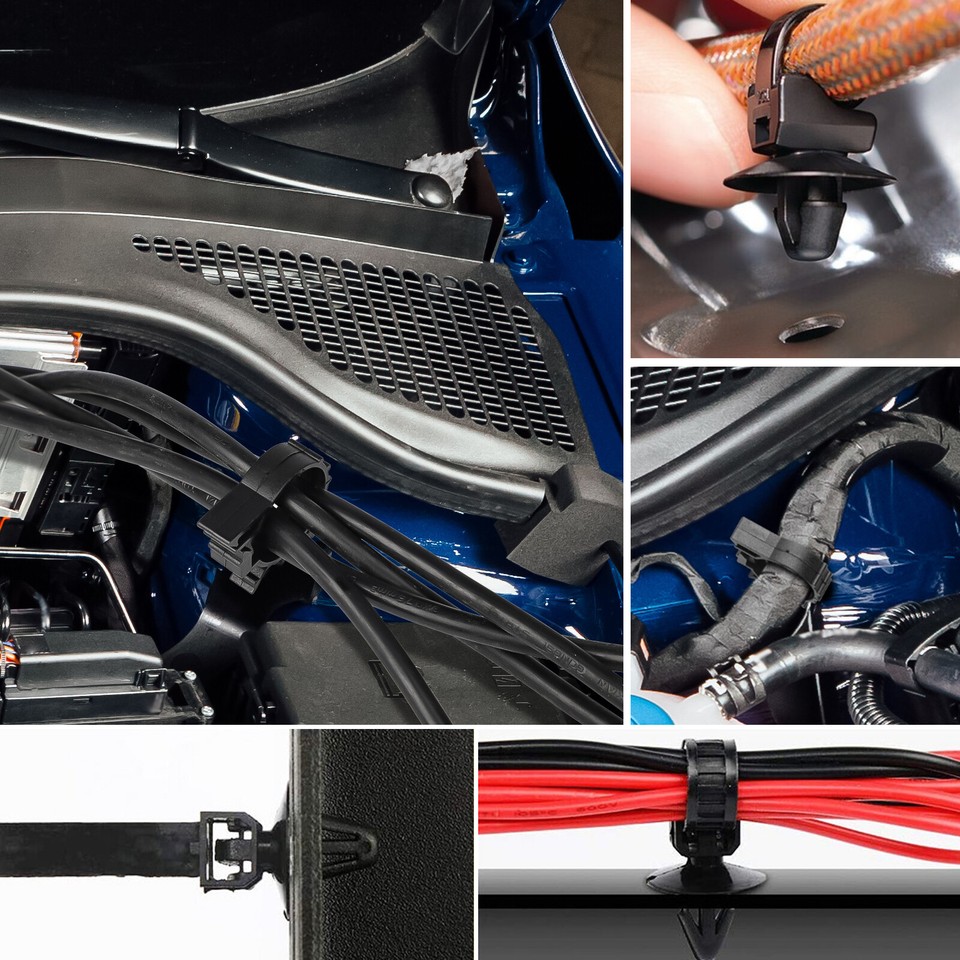 130pcs Car Wire Harness Clip Set Nylon Loom Routing Clamp for Honda GM ...
