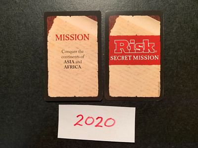 Risk 2020 SECRET MISSION CARD Conquer Asia / Africa Replacement | eBay