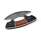 Hand-Forged Professional Alaskan Ulu Knife | Damascus Steel Pizza ...