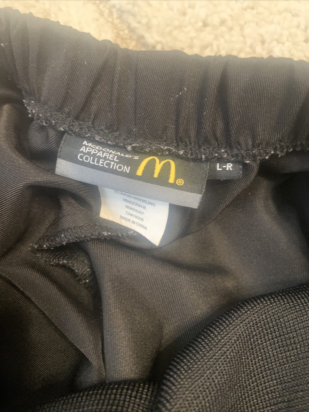 McDonalds Womens Black Uniform Work Pants Size L-R - Gem