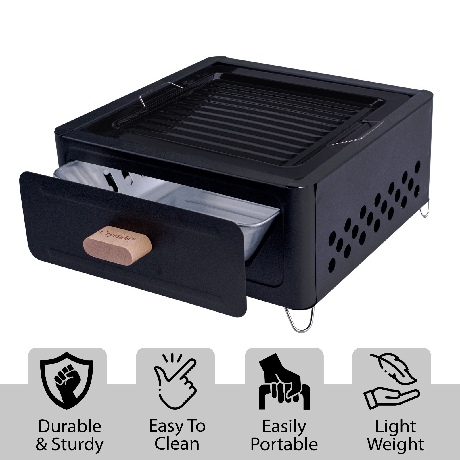 TABLETOP BBQ FOLDING CHARCOAL BARBECUE GRILL PORTABLE TRAVEL OUTDOOR ...