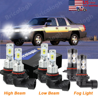 6K LED Headlight+Fog Light Bulbs Kit For 2002-2005 Chevrolet Avalanche ...