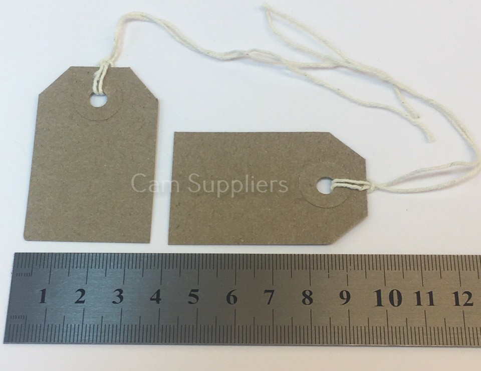 Brown Strung Tie On Tags Labels Retail Luggage tags with string | eBay UK