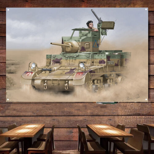 US M3 Stuart Honey Tank Banner Wall Hanging Flag Military Lover ...