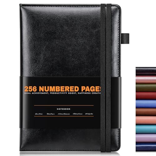 Lined Journal Notebook for Women Men, 256 Numbered Pages Hardcover ...