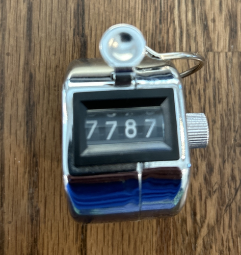 Thumb Counter Hand Tally Clicker Silver 4 Digits to 9999 Pyramid Tech ...