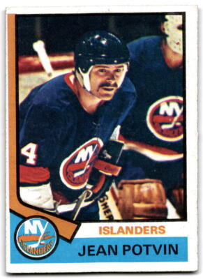 1974-75 TOPPS HOCKEY Rookie Trading Card #101 🐱 Jean Potvin, N.Y ...