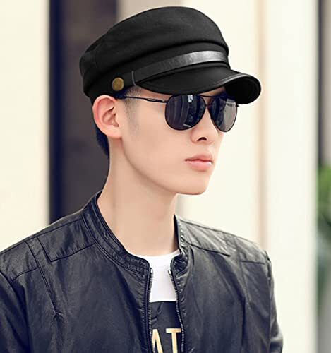 Classic Unisex Black Chauffeur Hat Driver Hat Fiddler Cap Newsboy Hat ...