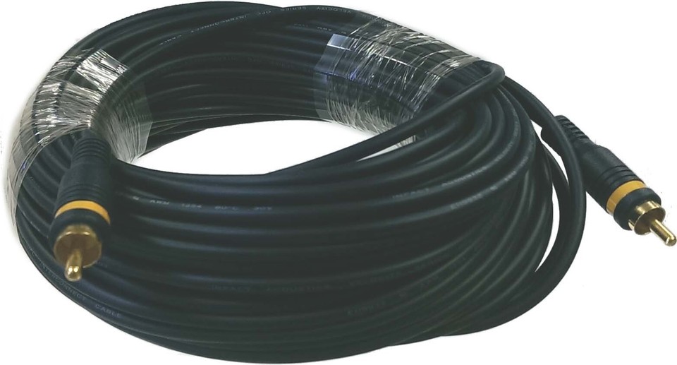 Cable Coax Coaxial RCA 1:1 Audio Composite Video OFC Velocity 75FT C2G ...