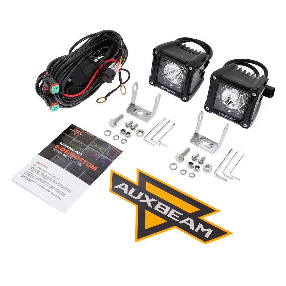 AUXBEAM 3"INCH LED Work Light Bar Driving Pods Truck White Lamp Offroad ...