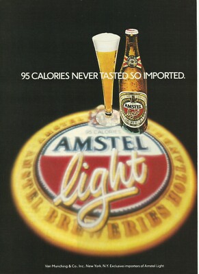 1984 Amstel Light Beer Van Munching vintage print ad 80's advertisement ...