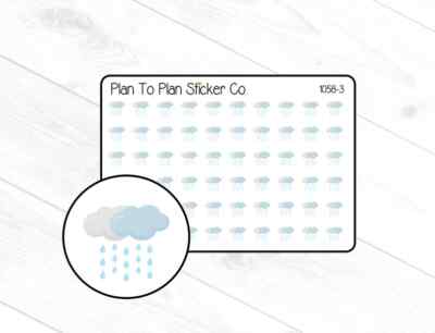 1058-3~~ Rainy Weather Trackers Planner Stickers. | eBay