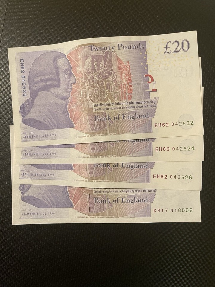 Old 4x £20 Notes - All 4 Notes £125.52 | eBay UK