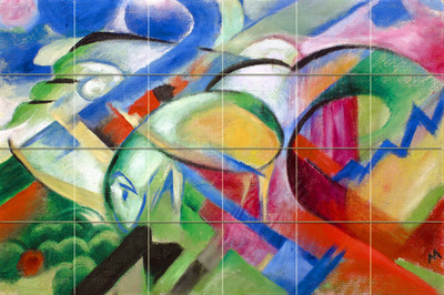 Art Colorful Sheep Marc Franz Wildlife Mural Ceramic Backsplash Bath ...