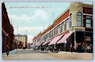 Lead South Dakota SD Main Street Looking West Divided Back Postcard ...