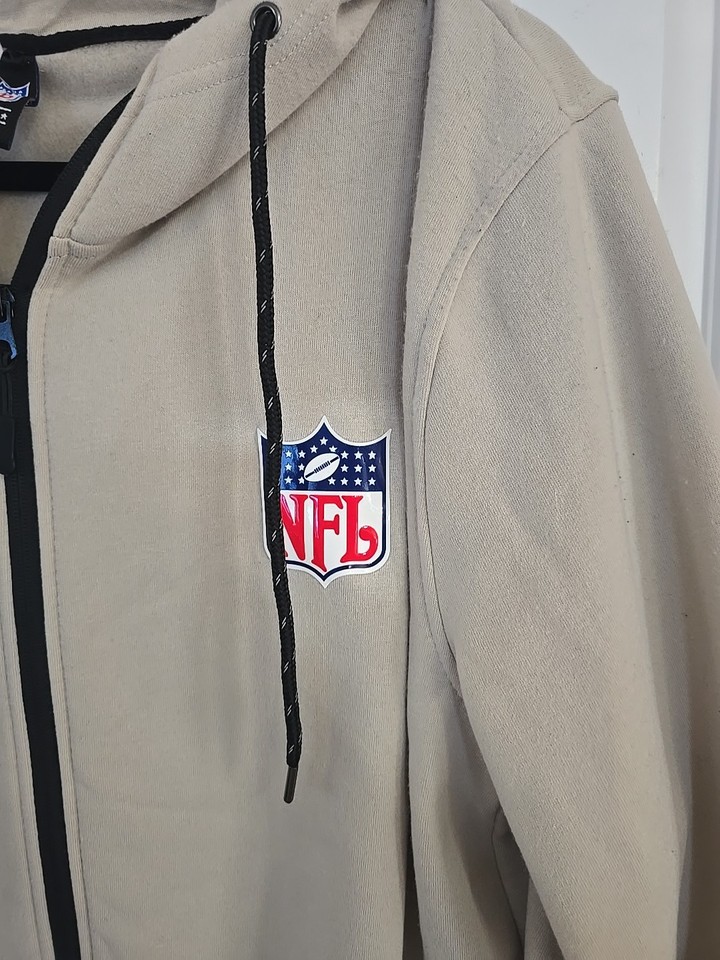 Men’s NFL Logo Full Zip Hooded Sweatshirt Tan Size Large NWOT | eBay