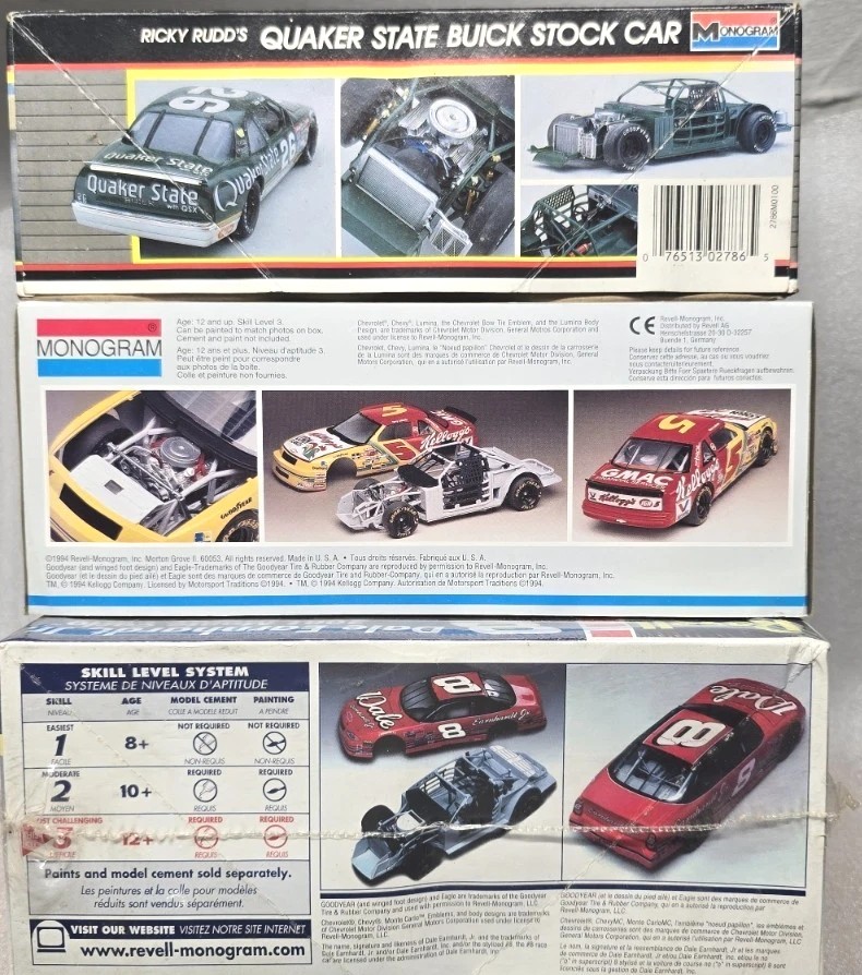 Revell AMT Monogram Lot of 3 Nascar model Kits - 2 open boxes ...