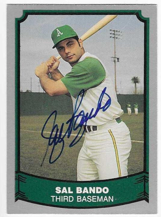 SAL BANDO 1988 PACIFIC AUTOGRAPHED SIGNED # 99 OAKLAND A'S | eBay