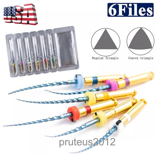 6Pcs Dental Endo Rotary Files blue taper NITI root canal endodontics ...