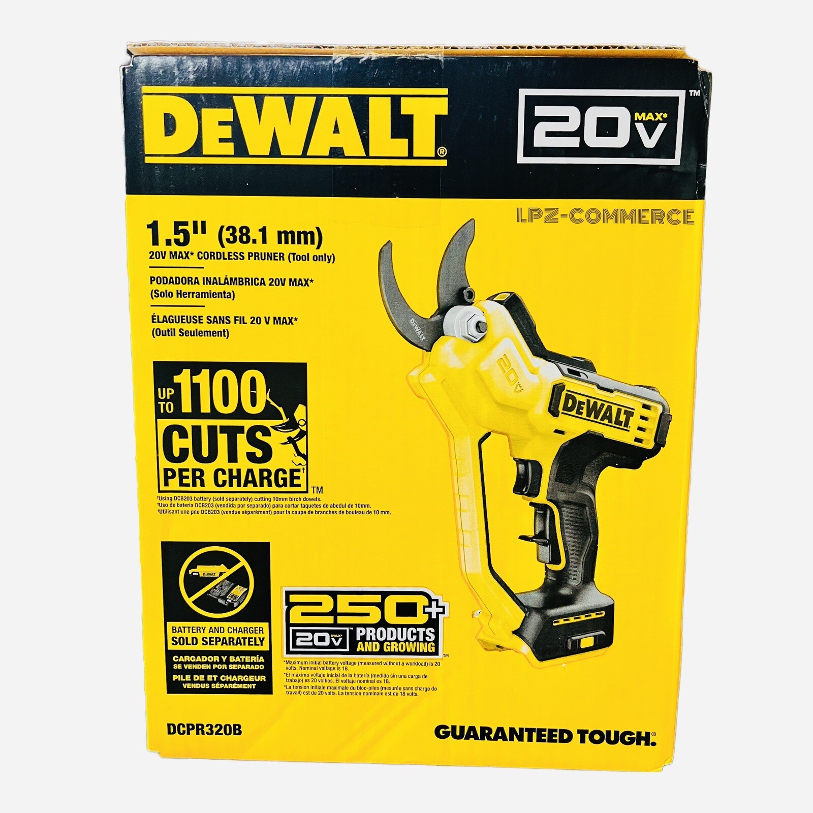 NEW DeWalt DCPR320B 20V MAX Li-Ion 1-1/2 in. Cordless Pruner (Tool Only ...