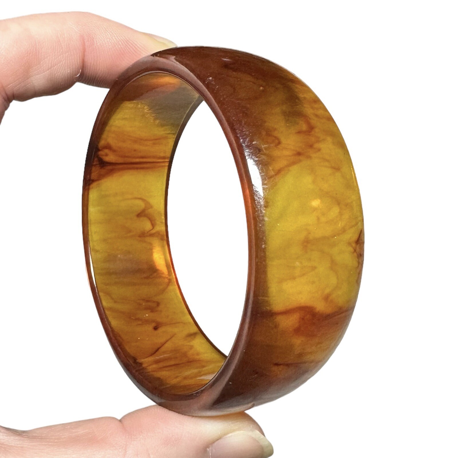 Vintage Bakelite Brown Root Beer Honey Marbled Swirl … - Gem