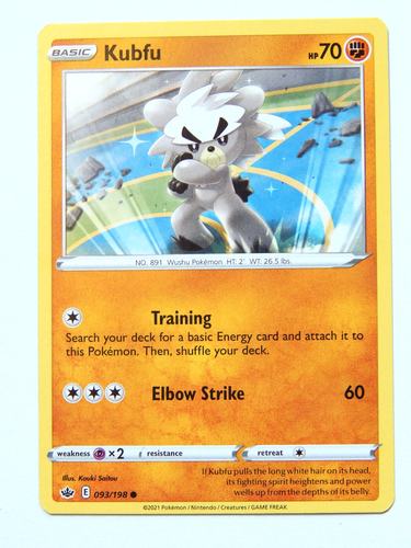 Kubfu 093/198 (NM, Pokemon Card, Chilling Reign, 2021, Fighting, Common ...