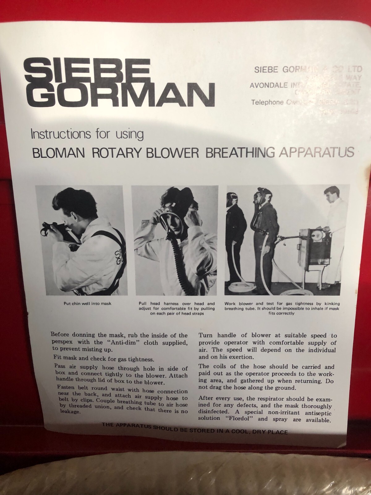 Vintage Siebe Gorman Blowman Rotary Breathing Apparatus. Ex Royal Navy | eBay UK