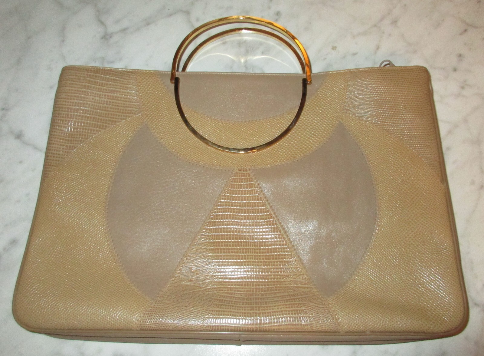 Womens Chic de Paris Vintage Leather Handbag Purse - Gem