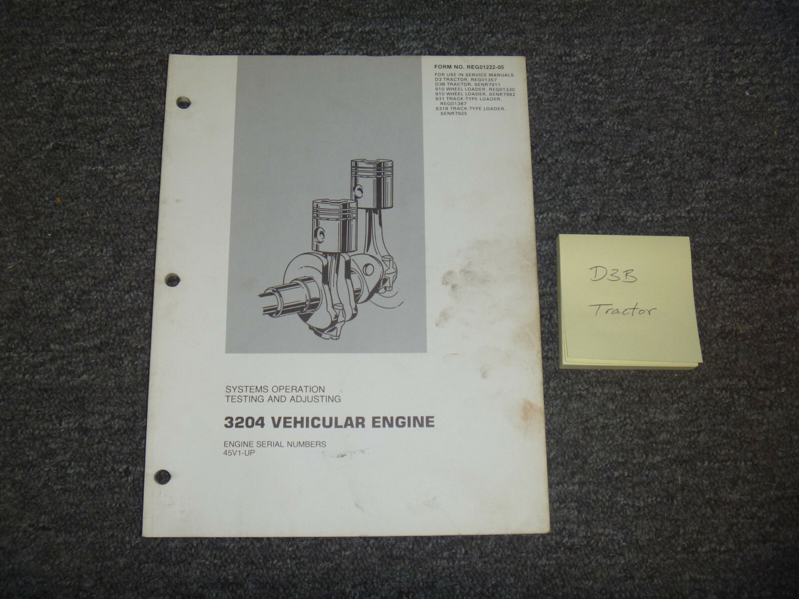 CAT Caterpillar 3204 Engine D3B Tractor System Test Service Repair ...