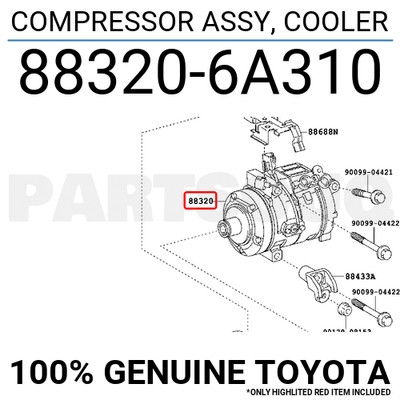 883206A310 Genuine Toyota COMPRESSOR ASSY, COOLER 88320-6A310 | eBay