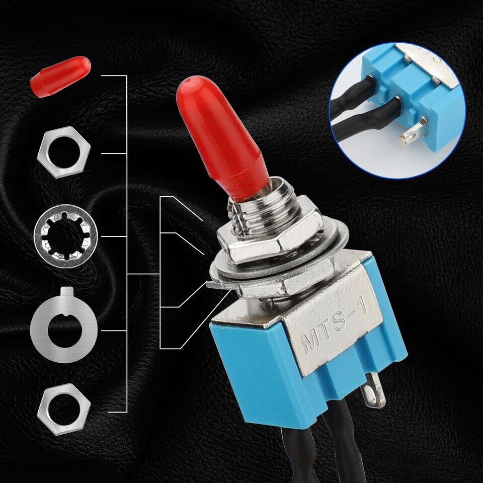 10PCS SPST Toggle Switch Pre-Wired On/Off Metal Small Automotive/Boat ...