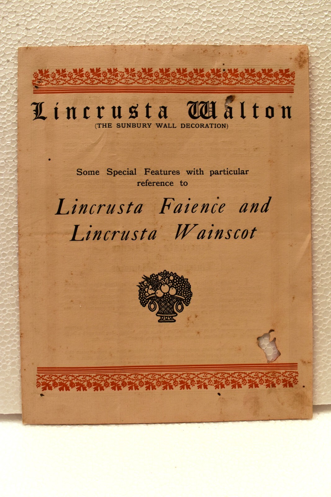 1914 Rare Lincrusta Walton Brochure Lincrusta Faience Lincrusta ...