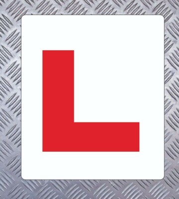 6.5" x 6.5" Aluminium L PLATE motorcycle car bike learner driver metal ...