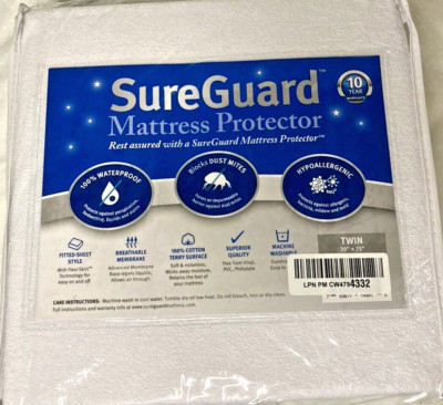 SureGuard Twin Size Mattress Protector - Waterproof & Hypoallergenic | eBay