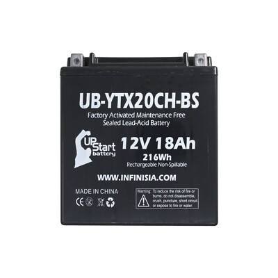 UB-YTX20CH-BS Battery Replacement for 2005 Suzuki LT-A500F Vinson 4WD ...