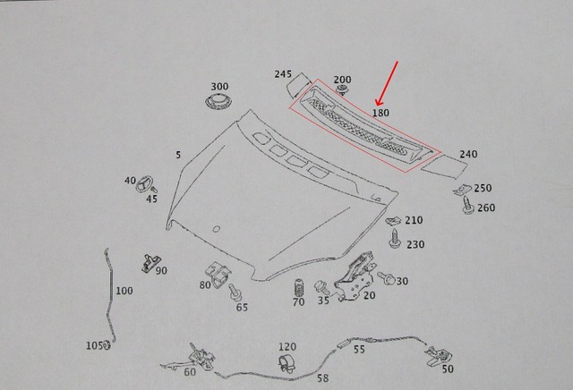 Windlauf Grill an Motorhaube Abdeckung MERCEDES A klasse W169 ...