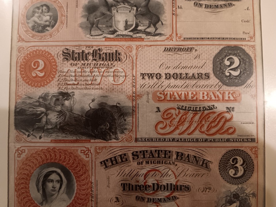 Mid 19th Century Obsolete Currency Bank Notes, The State Bank Of ...