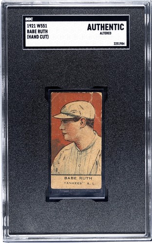 1921 W551 Babe Ruth portrait strip card SGC Authentic | eBay