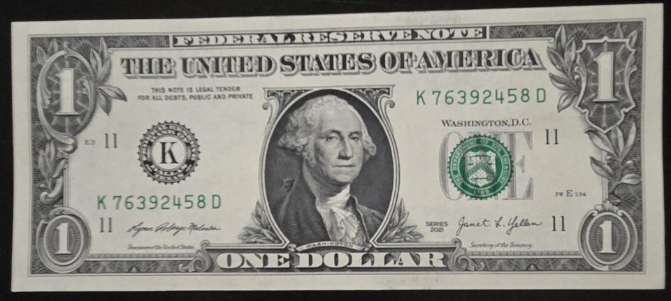 2021 $1 Broken Ladder Fancy Serial Number 76392458 Uncirculated | eBay