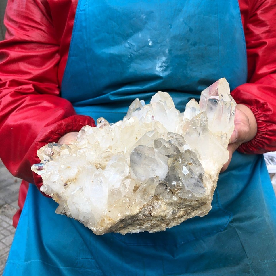 5.34LB Natural Clear white quartz crystal cluster Mineral specimen ...