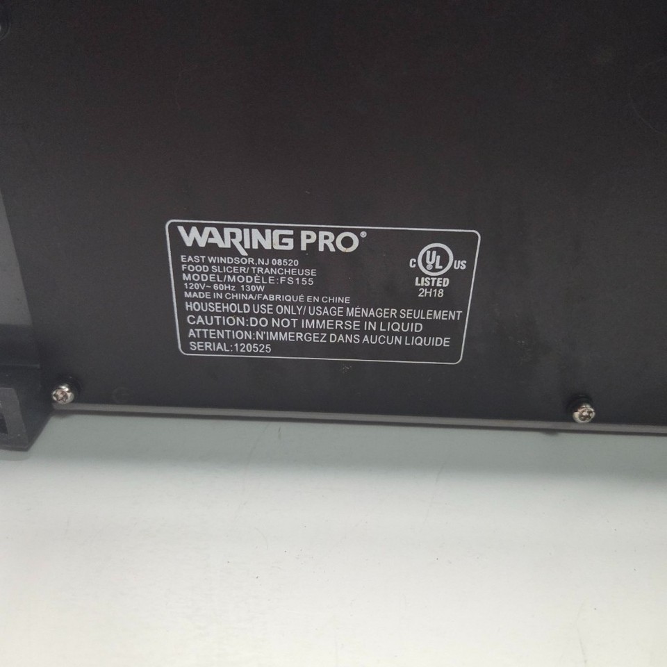 Waring Pro Professional Food Slicer, Stainless Steel FS155 | eBay
