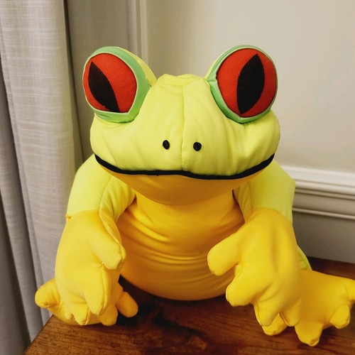 Rainforest Cafe Tree Frog plush stuffed Microbeads Green Yellow 18 ...