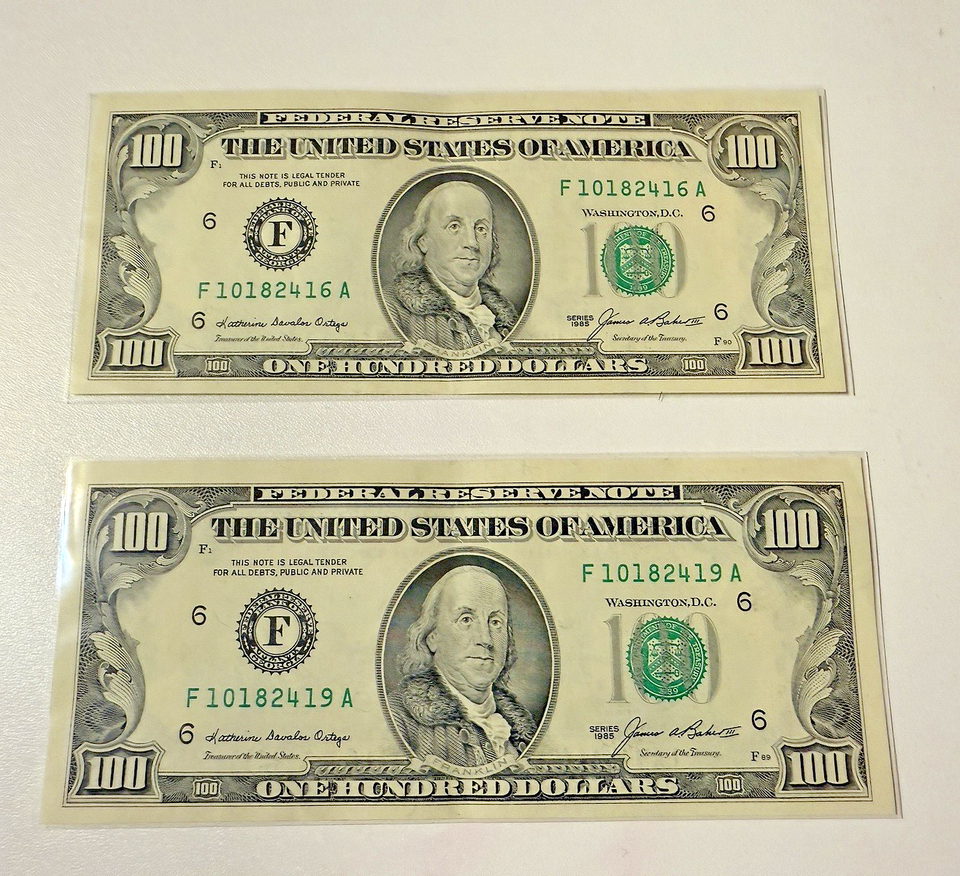 5-Circulated Small Head $100 dollar bills $500 Face Value | eBay